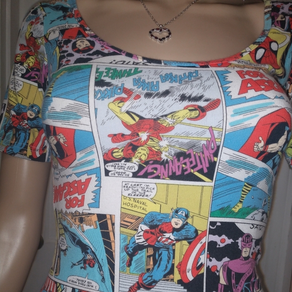 Marvel Comics | Dresses | Marvel Comics All Over Comic Strip Dress Nwot ...
